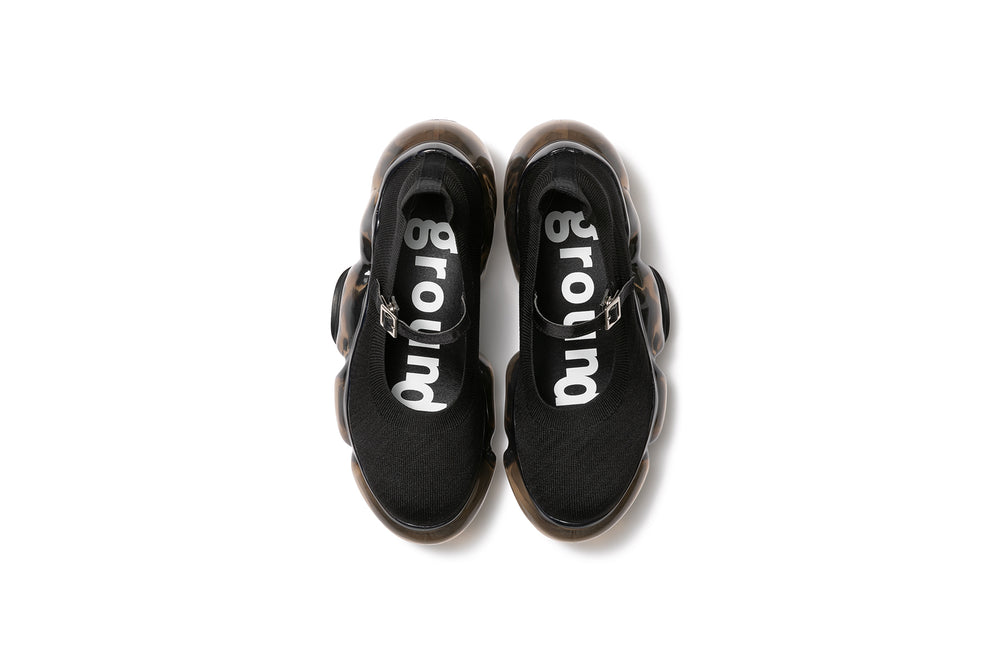 MOOPIE KNIT PUMPS - BLACK / BLACK (ムーピー ニットパンプス ブラック / ブラック)｜grounds公式通販